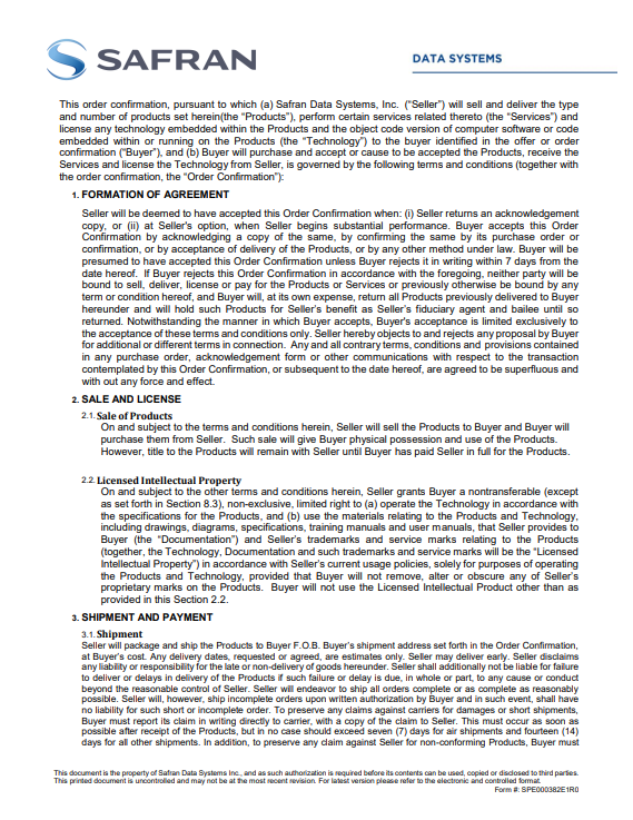 Commitments - Safran Defense & Space, Inc., formerly Safran Data ...